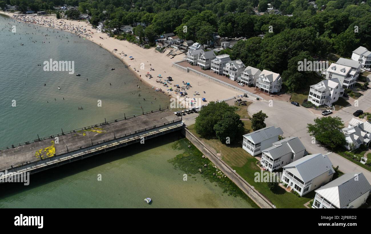 An aerial view of Crystal Beach Pier in Florida, USA Stock Photo - Alamy