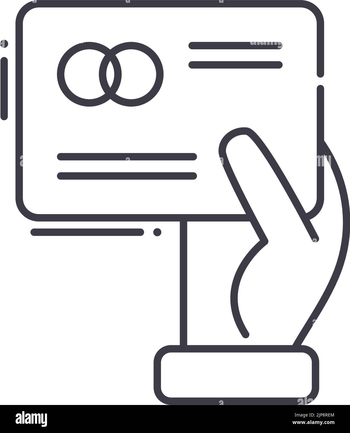 paying credit card line icon, outline symbol, vector illustration ...