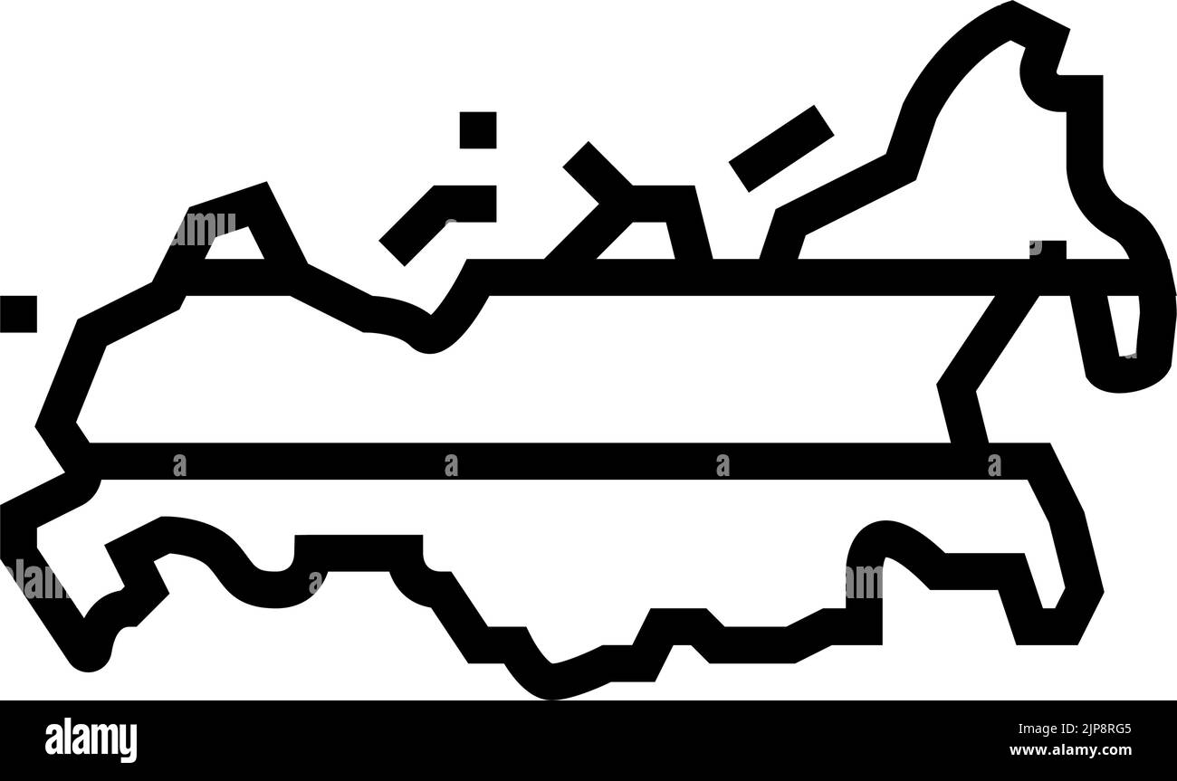 russia country map flag line icon vector illustration Stock Vector ...