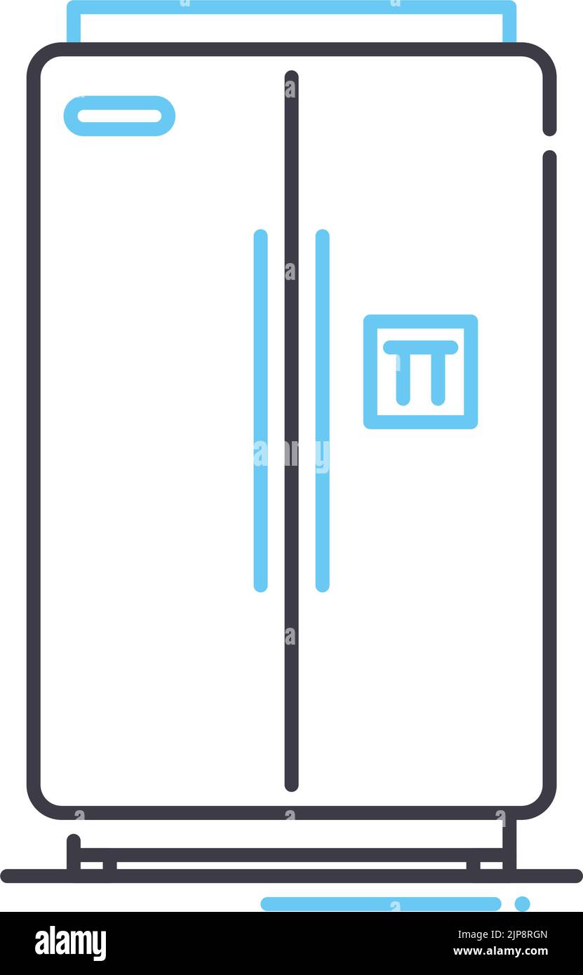 refrigerator line icon, outline symbol, vector illustration, concept sign Stock Vector Image ...