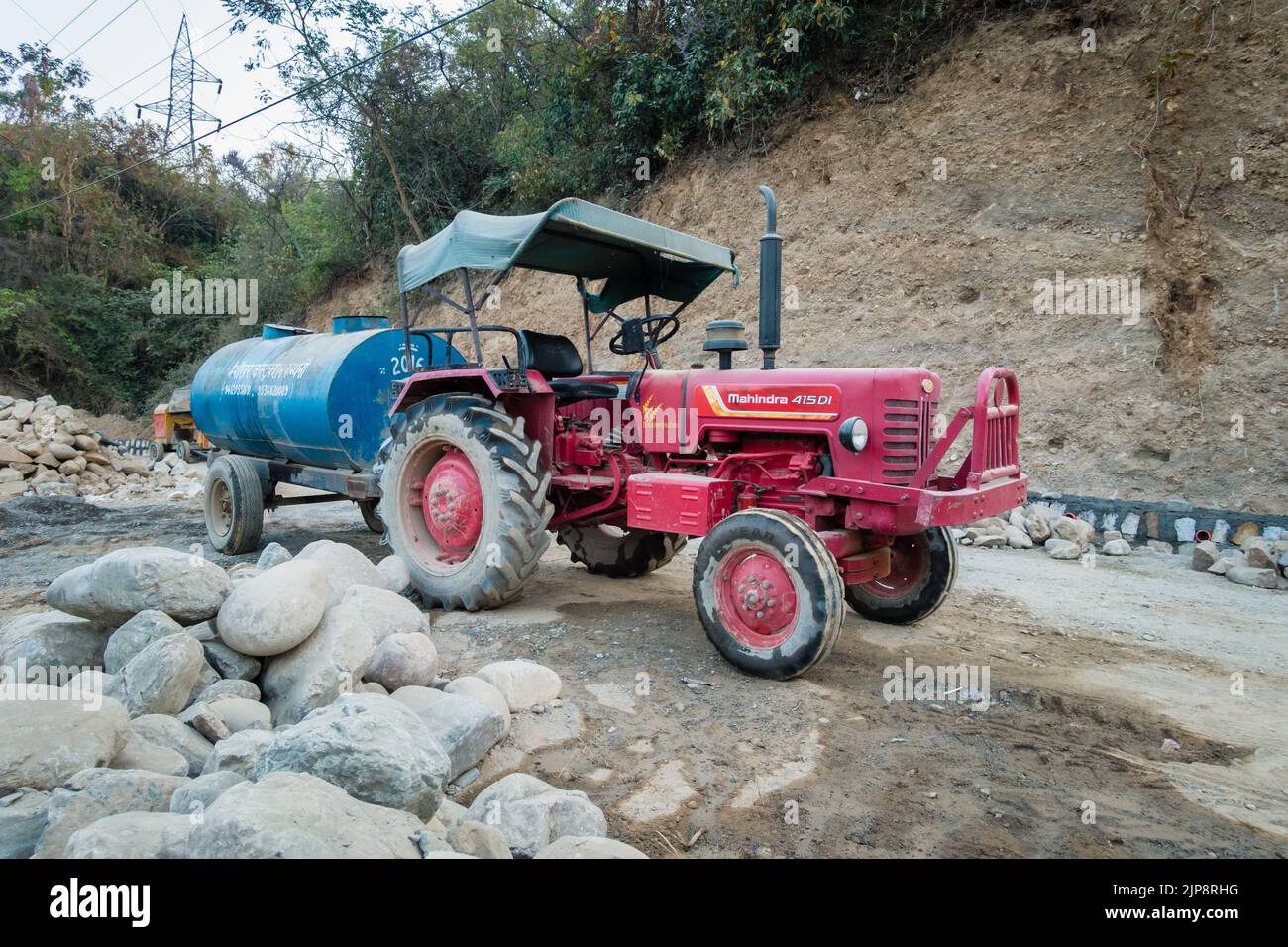 April 2nd 2022. Dehradun uttarakhand India. A water tank carrying ...