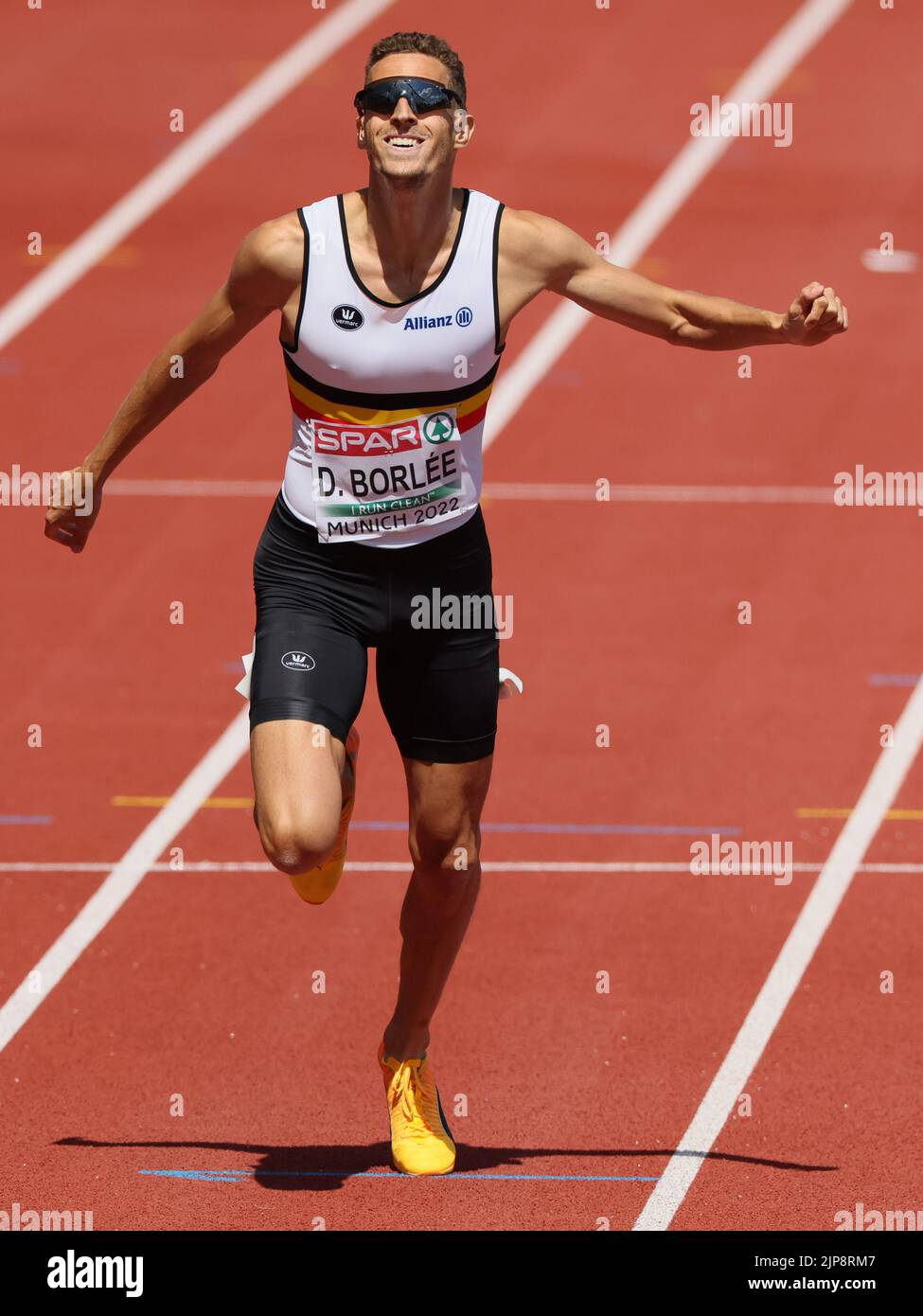 Munich 2022, Germany. 16th Aug, 2022. Belgian Dylan Borlee runs to ...