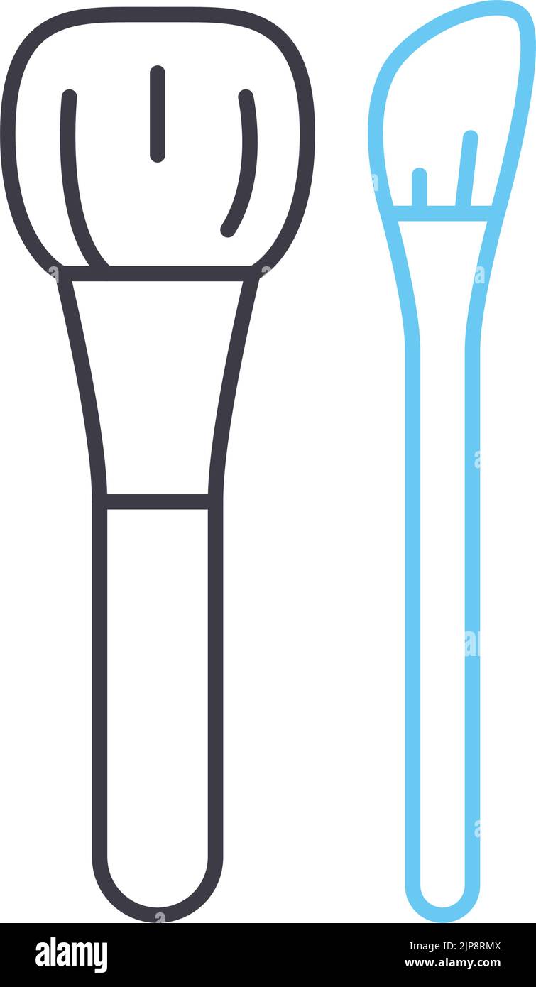 round shadow brush line icon, outline symbol, vector illustration ...