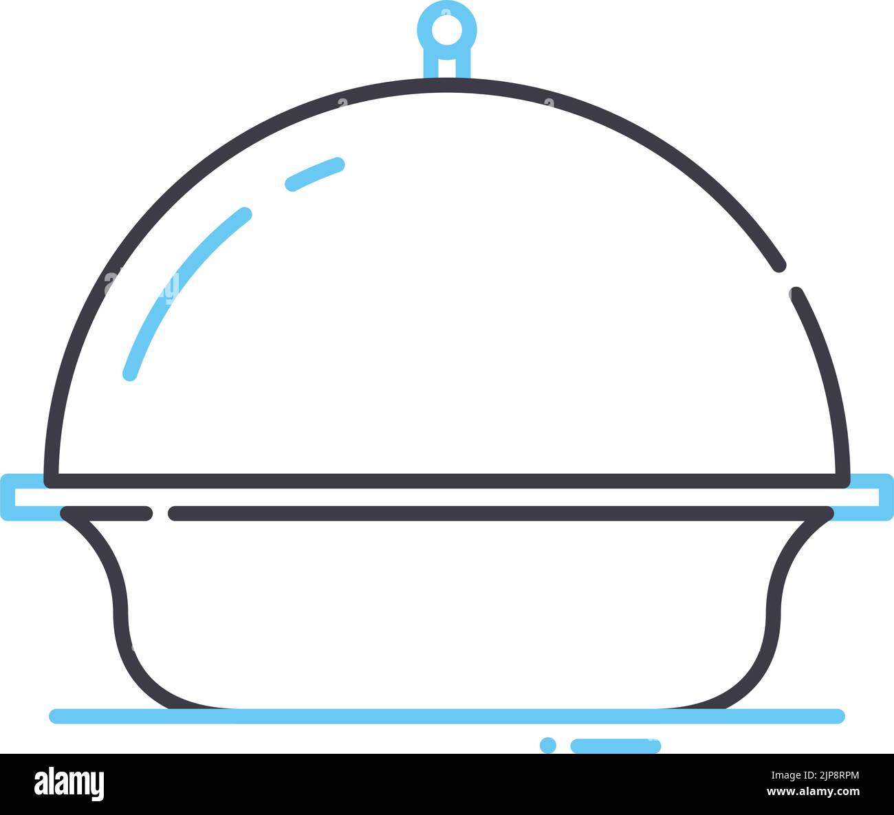 restaurant cloche line icon, outline symbol, vector illustration ...