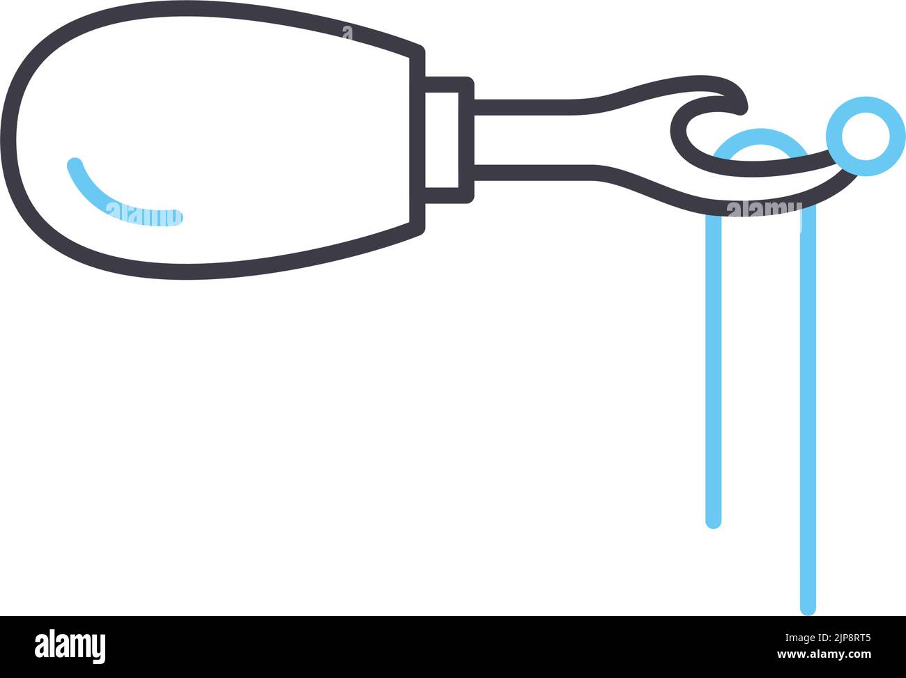 seam tool line icon, outline symbol, vector illustration, concept sign ...