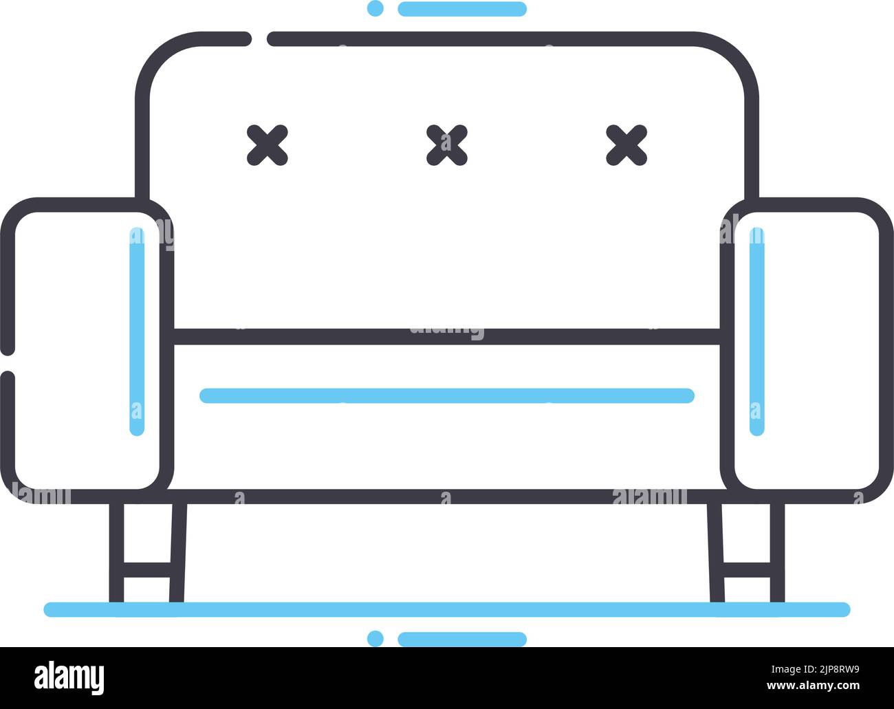 sofa line icon, outline symbol, vector illustration, concept sign Stock ...