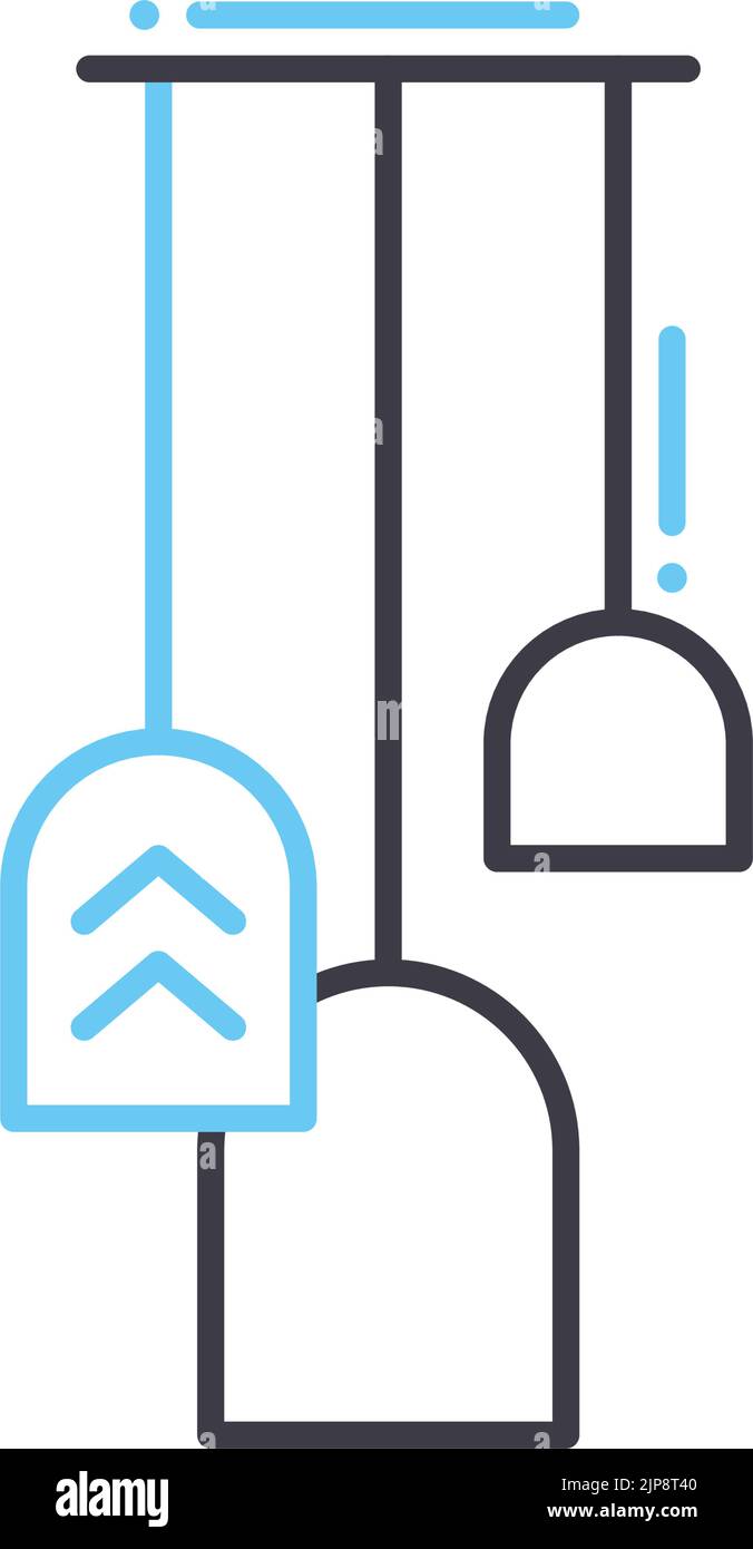 styled lamp line icon, outline symbol, vector illustration, concept ...