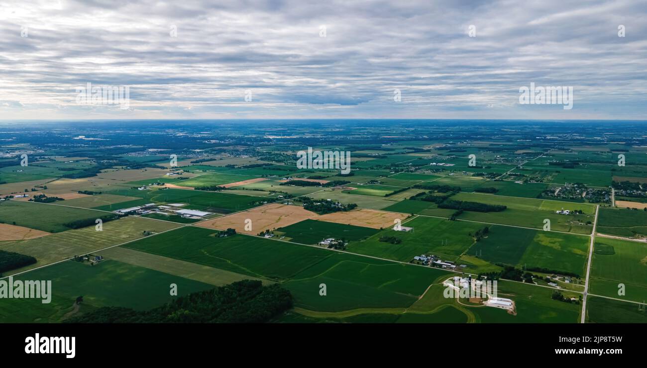 A view of the countryside of wisconsin during the summer with country ...