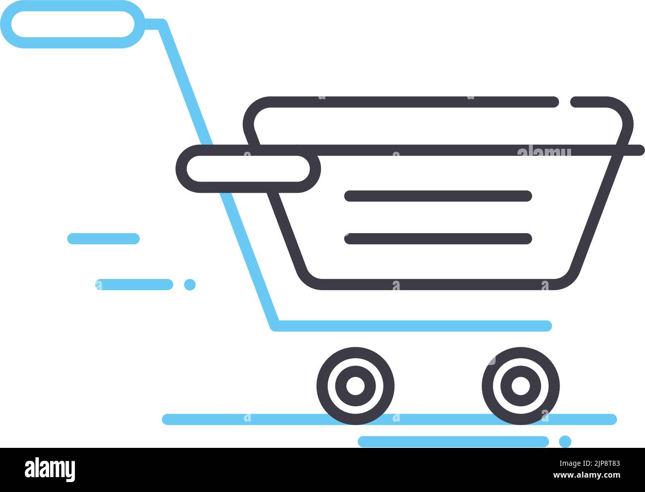 shopping cart line icon, outline symbol, vector illustration, concept ...