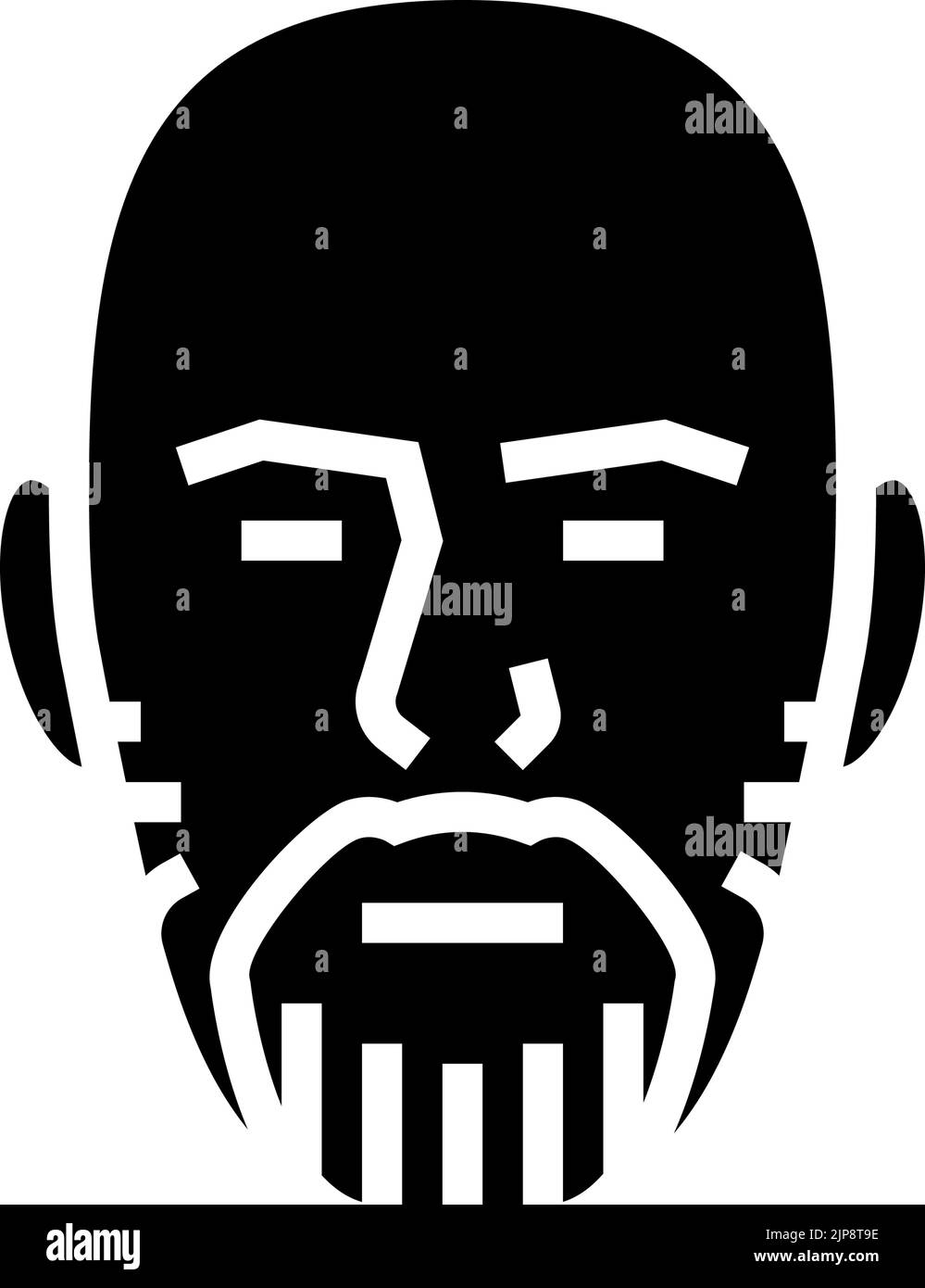 beard fade beard glyph icon vector illustration Stock Vector Image ...