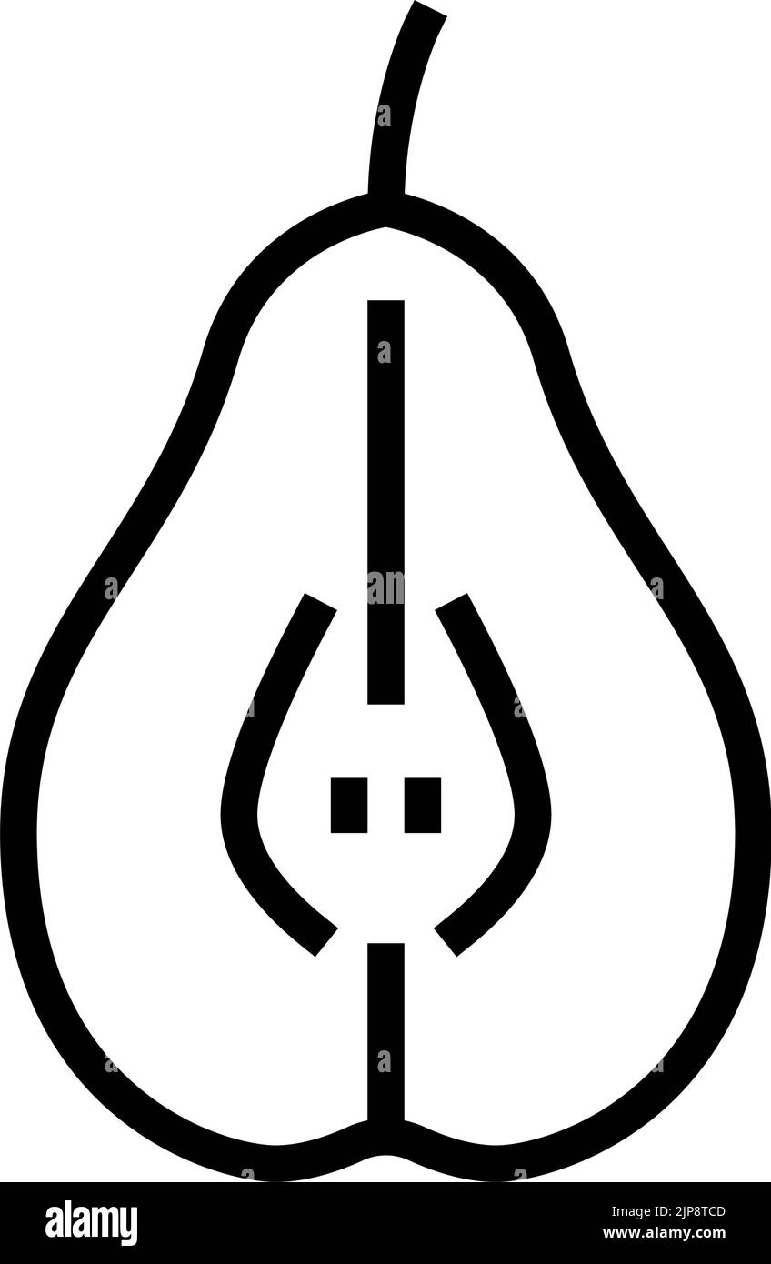 pear cut one line icon vector illustration Stock Vector Image & Art - Alamy