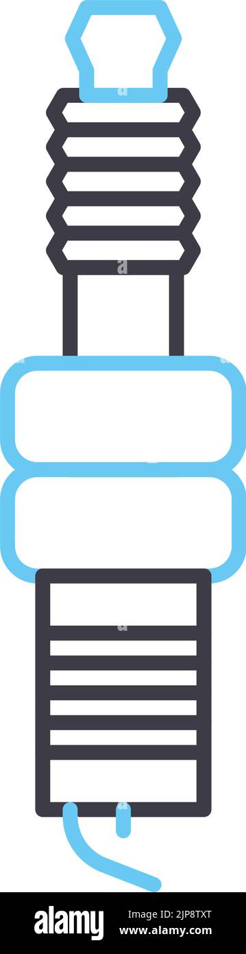 spark plug line icon, outline symbol, vector illustration, concept sign ...