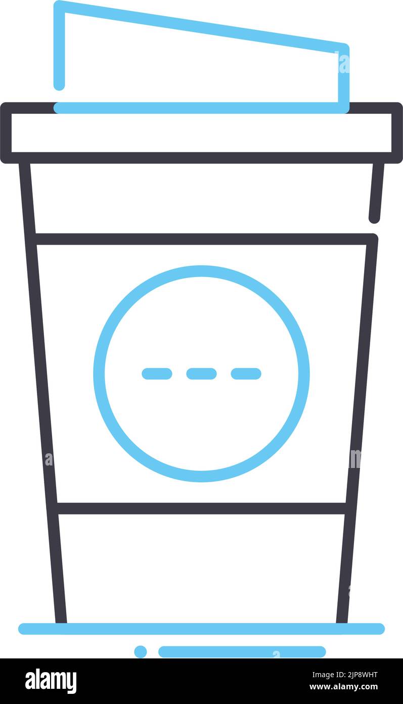 take out coffee cup line icon, outline symbol, vector illustration ...