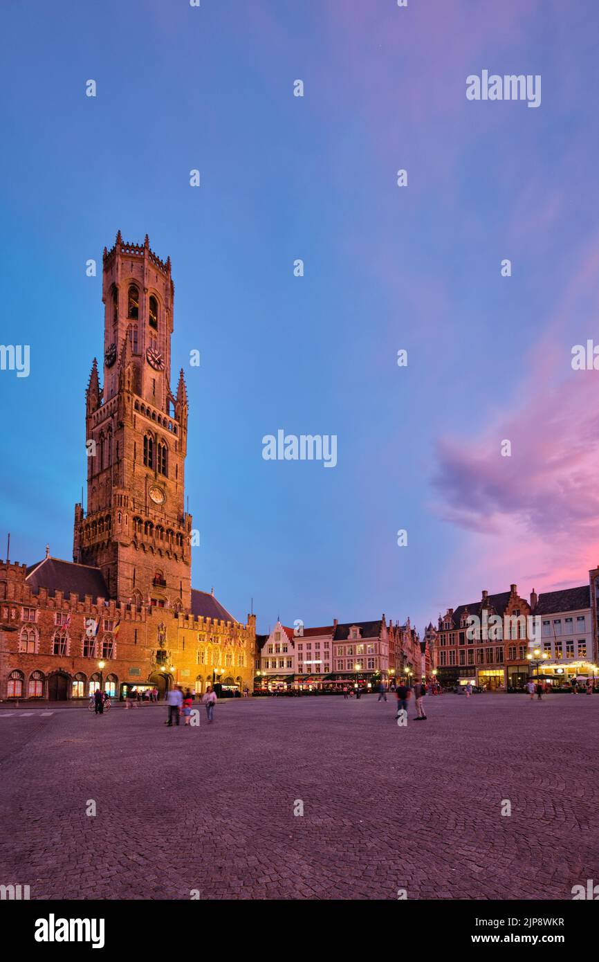 twilight, bell tower, bruges, belfried, twilights, bell towers Stock ...