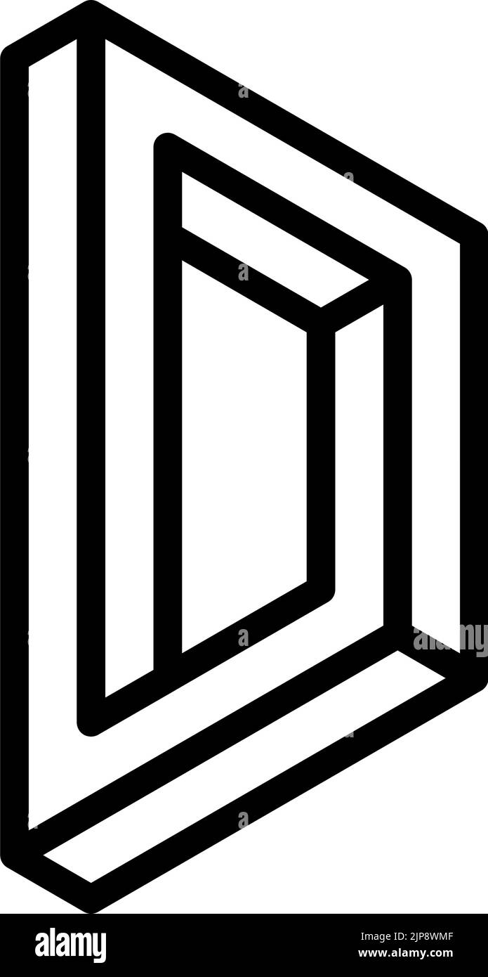 Square Impossible Geometric Shape Line Icon Vector Illustration Stock