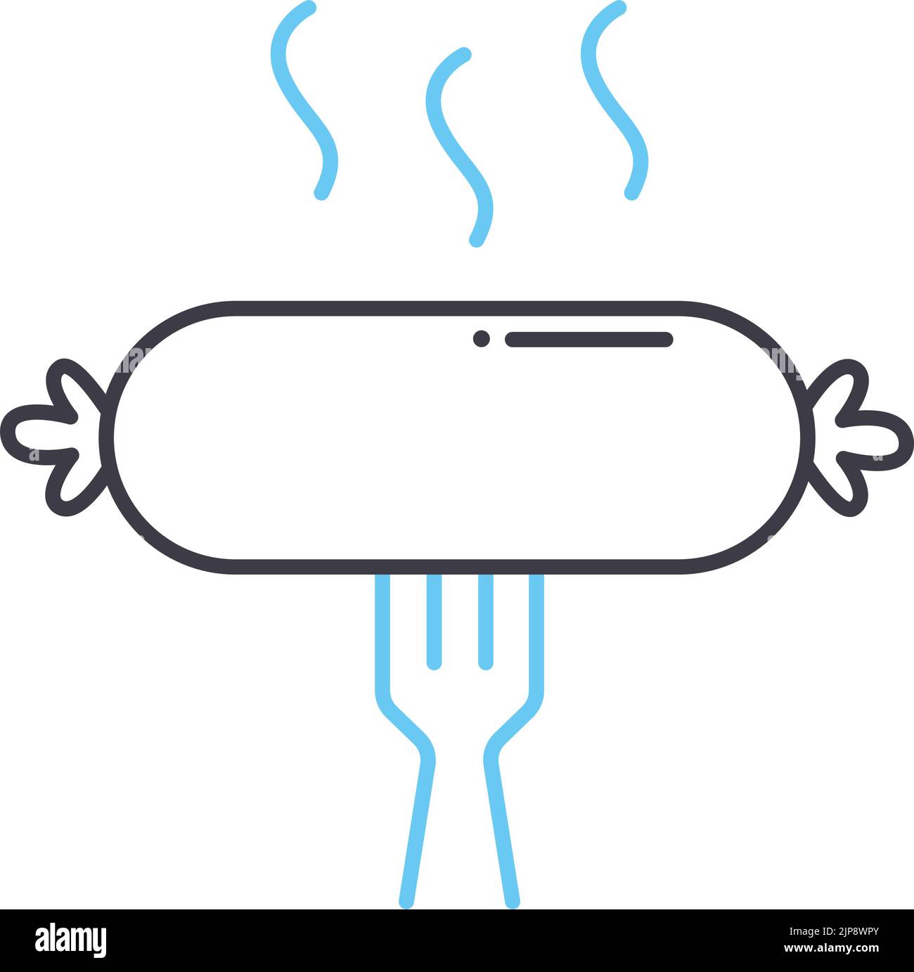 sausage line icon, outline symbol, vector illustration, concept sign ...