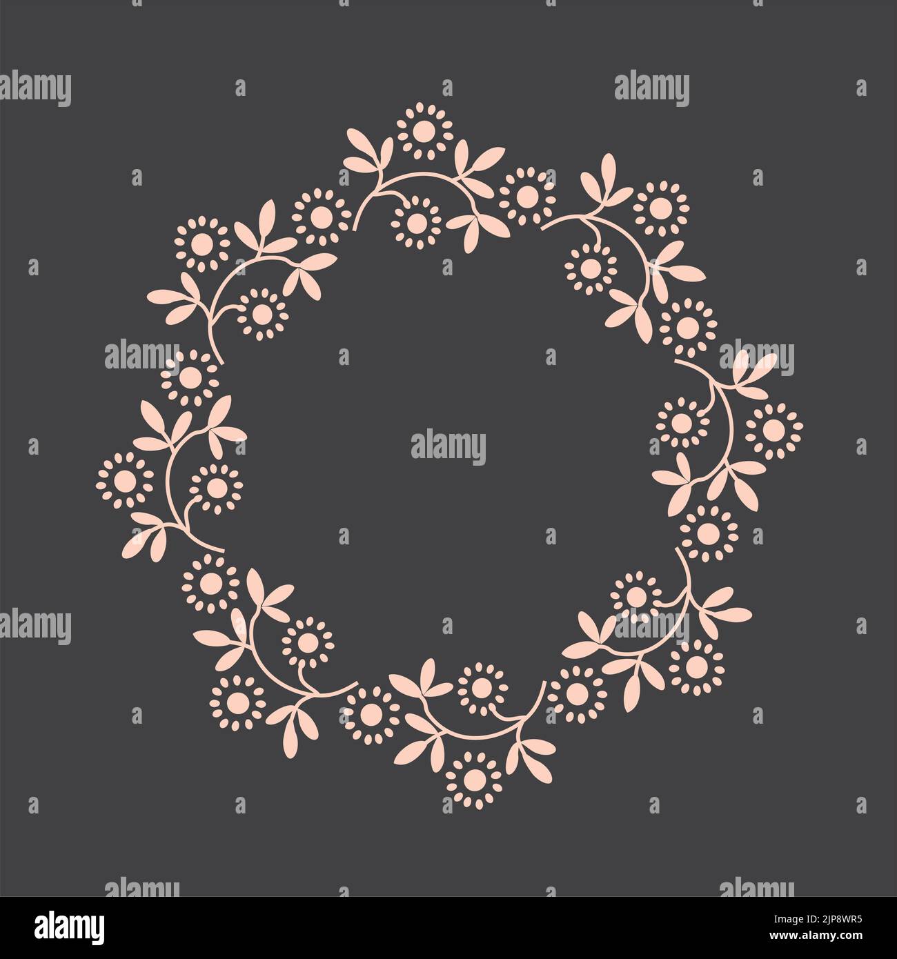 Round floral frame. Isolated vector illustration Stock Vector Image ...