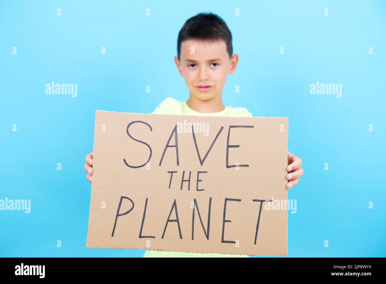child poster poster with the message save the planet. Environmental ...
