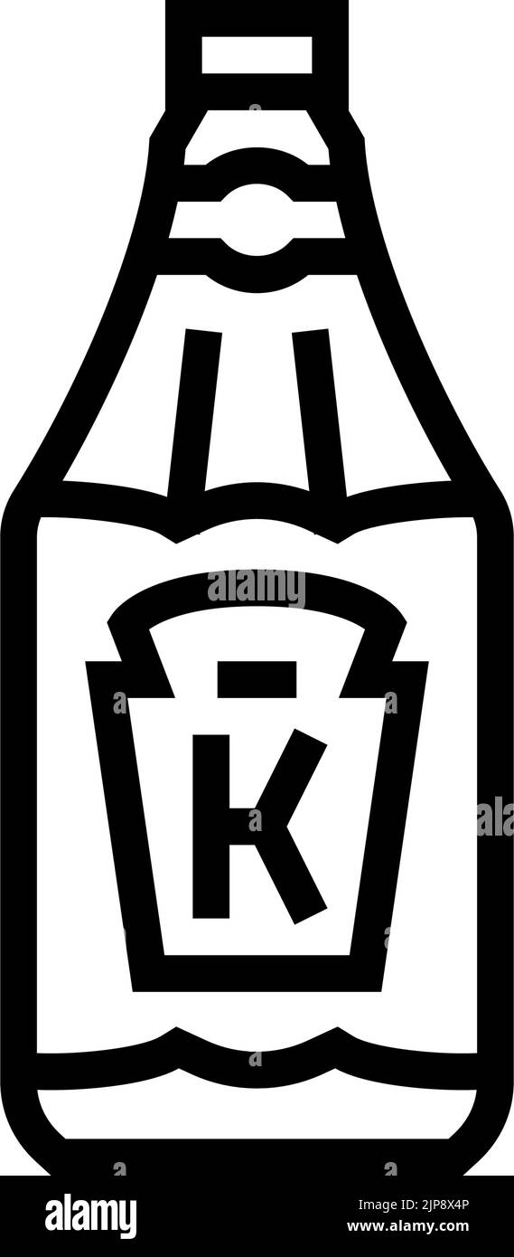ketchup bottle sauce food line icon vector illustration Stock Vector ...