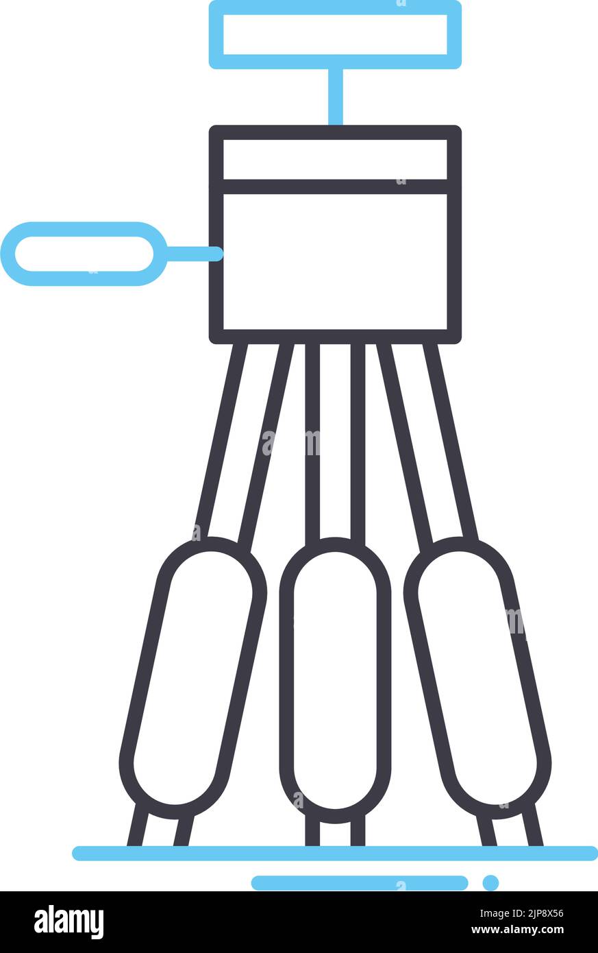 tripod line icon, outline symbol, vector illustration, concept sign ...