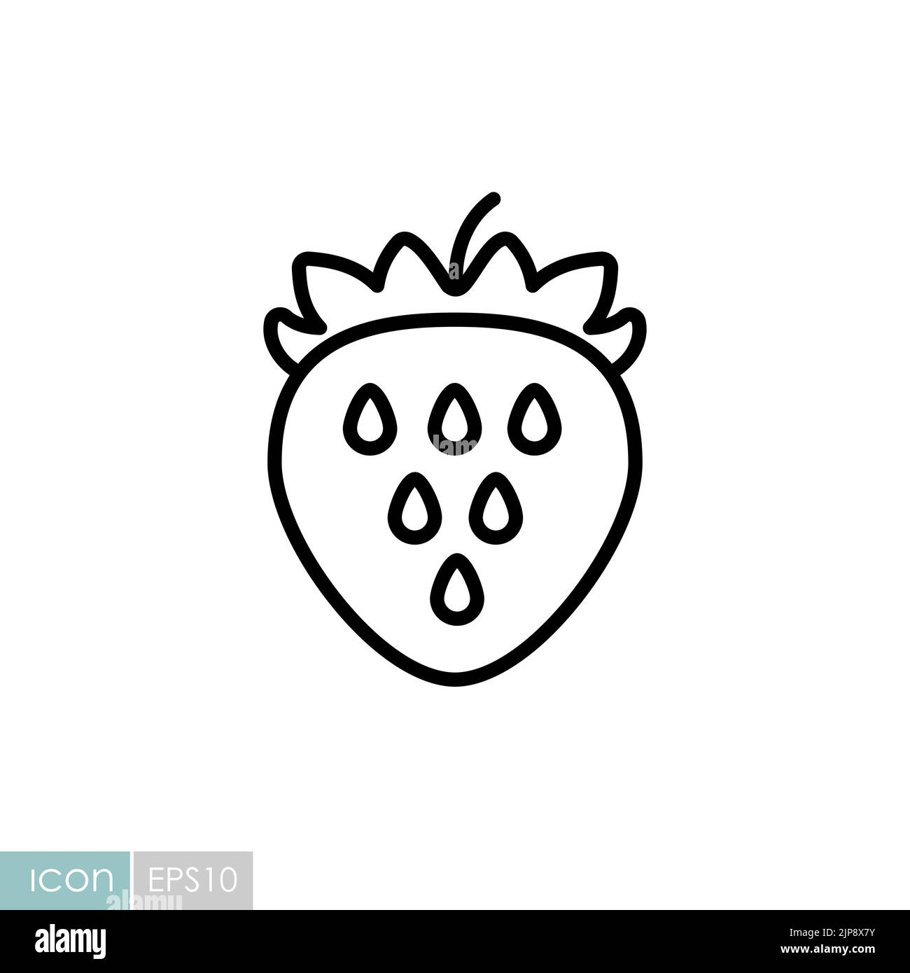 Strawberry vector icon. Graph symbol for food and drinks web site, apps ...