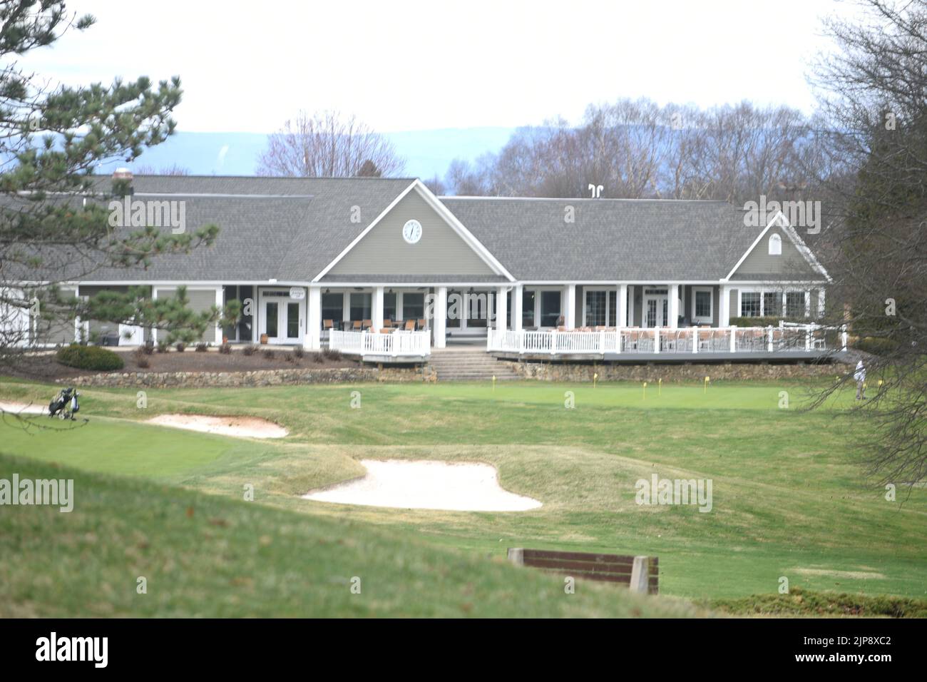 Image of Golf Course With Clubhouse Stock Photo - Alamy