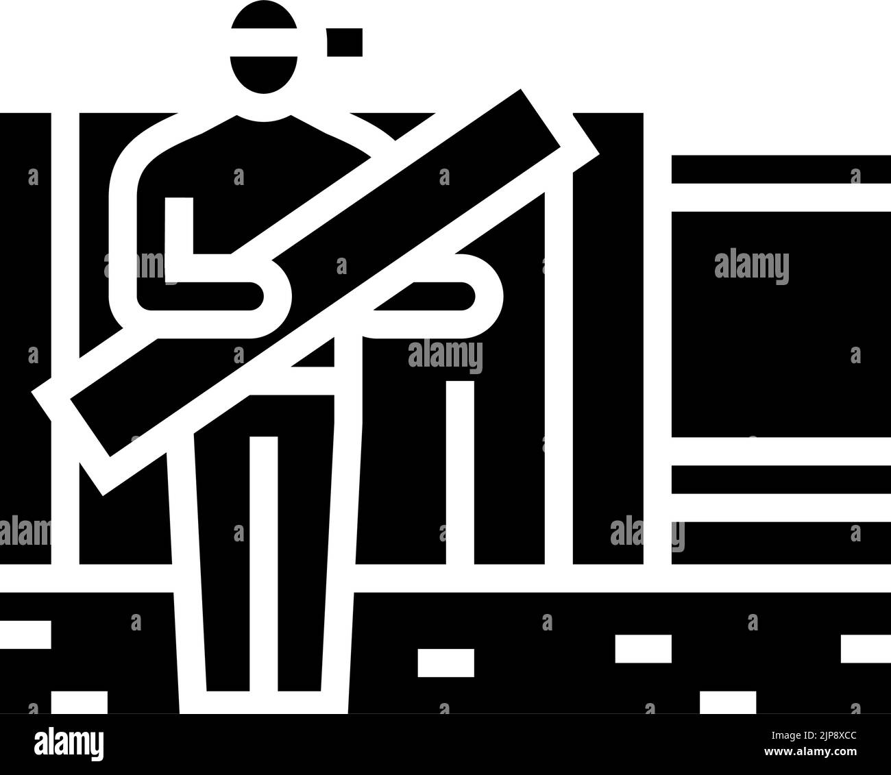 fence installation glyph icon vector illustration Stock Vector Image ...