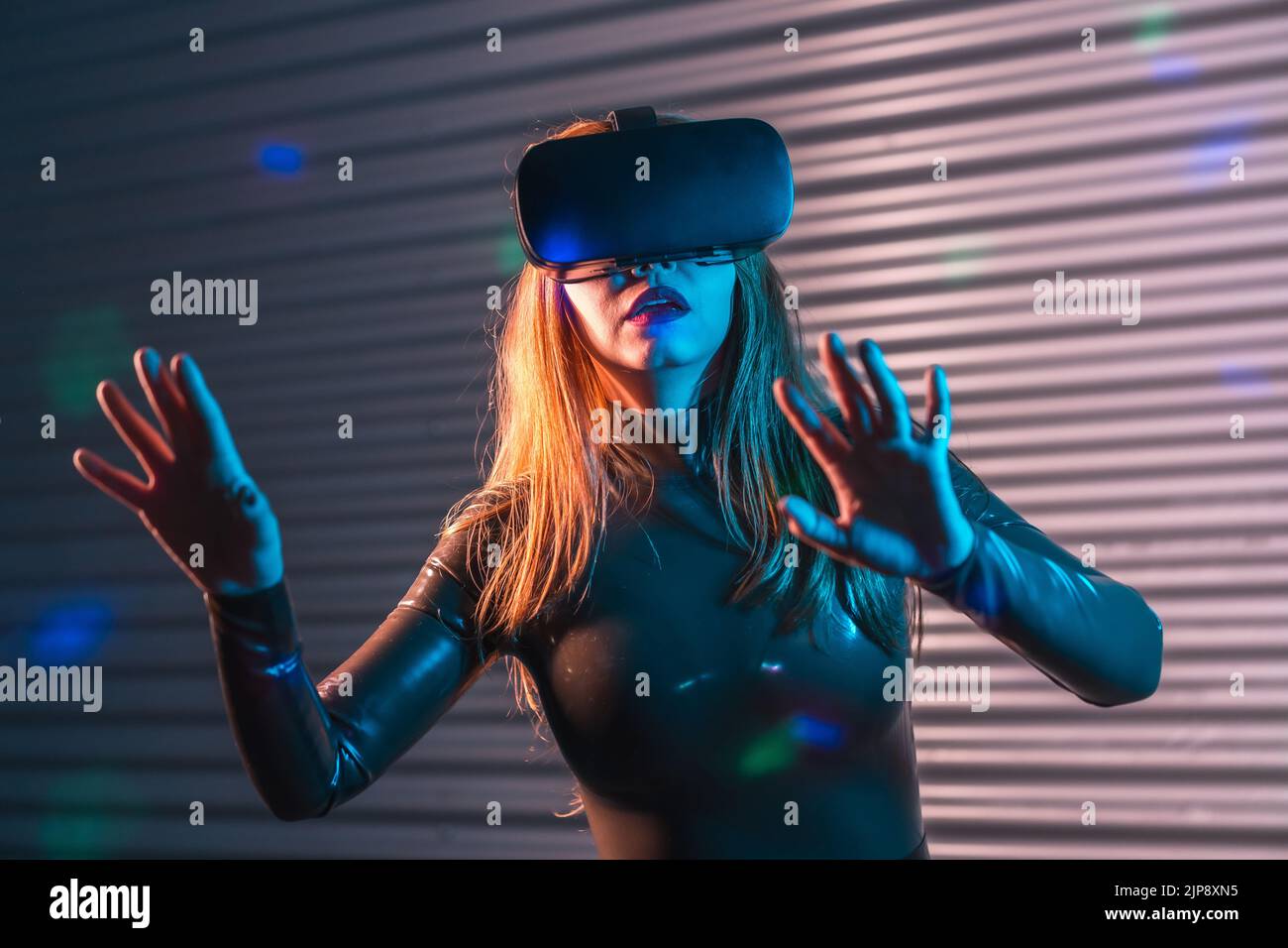 virtual reality, simulation, 3d glasses, video eyewear , immersion, vr, metaverse, latexanzug ...