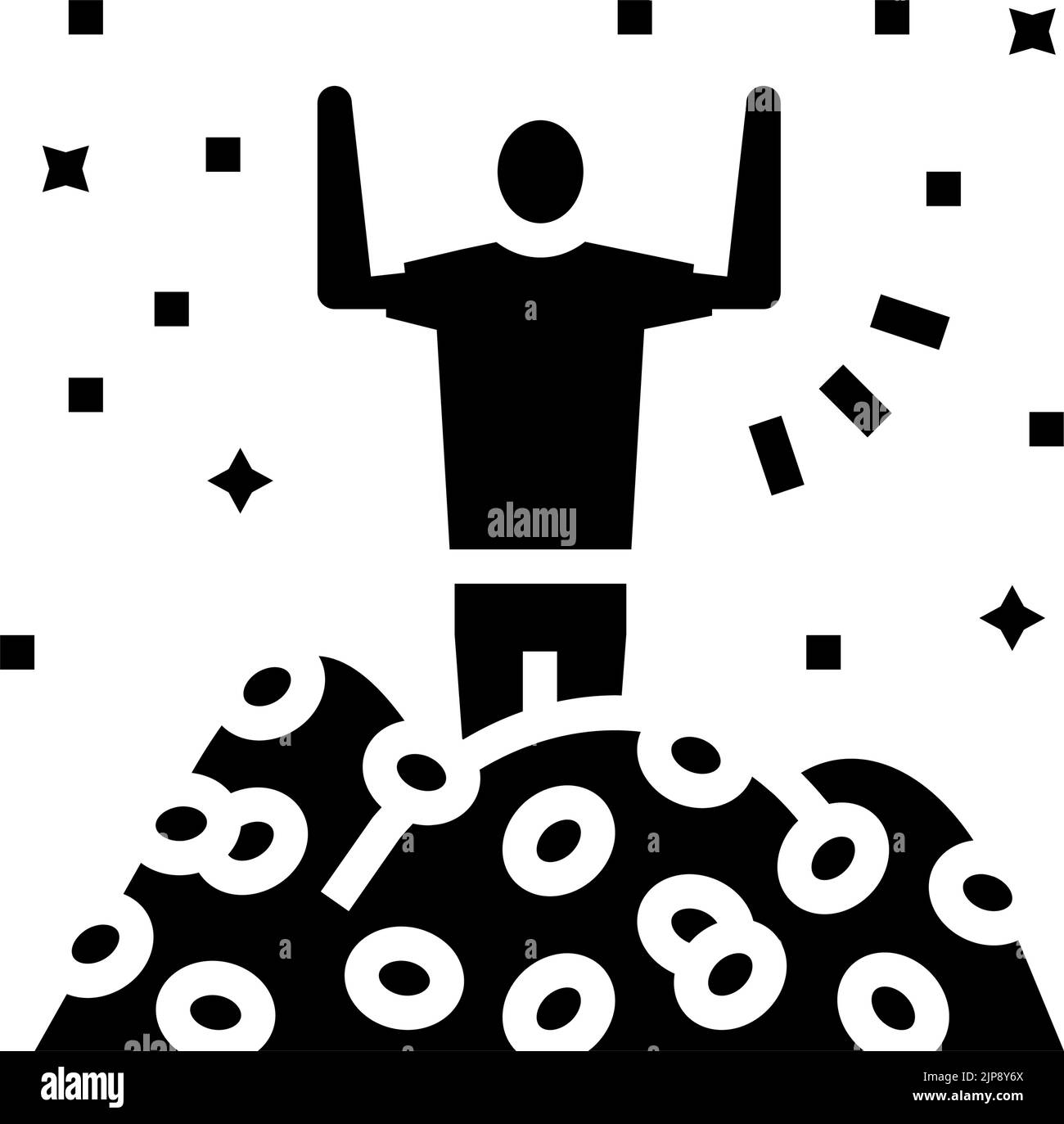 millionaire financial freedom money glyph icon vector illustration ...