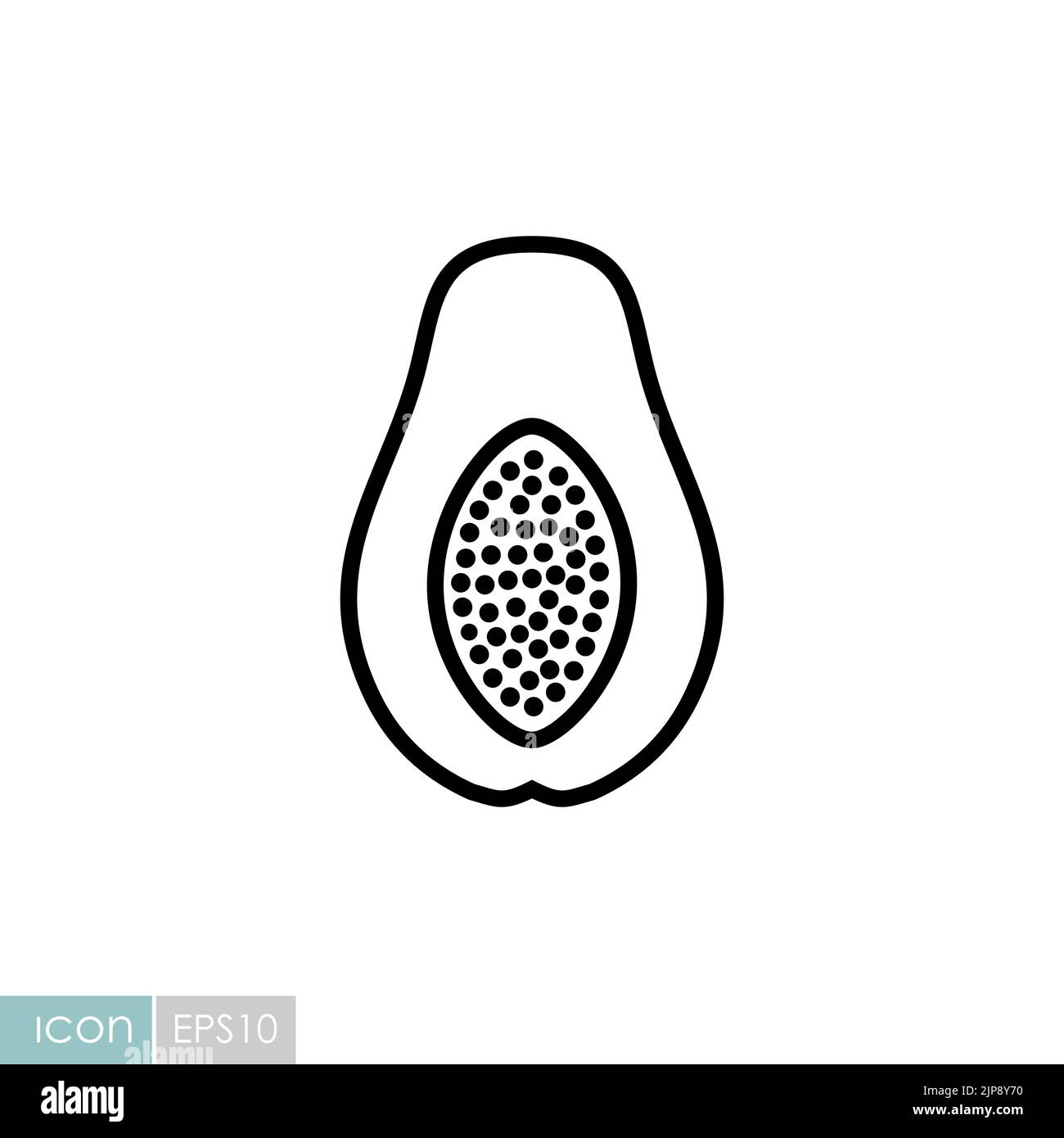 Papaya tropical fruit vector icon. Graph symbol for food and drinks web ...