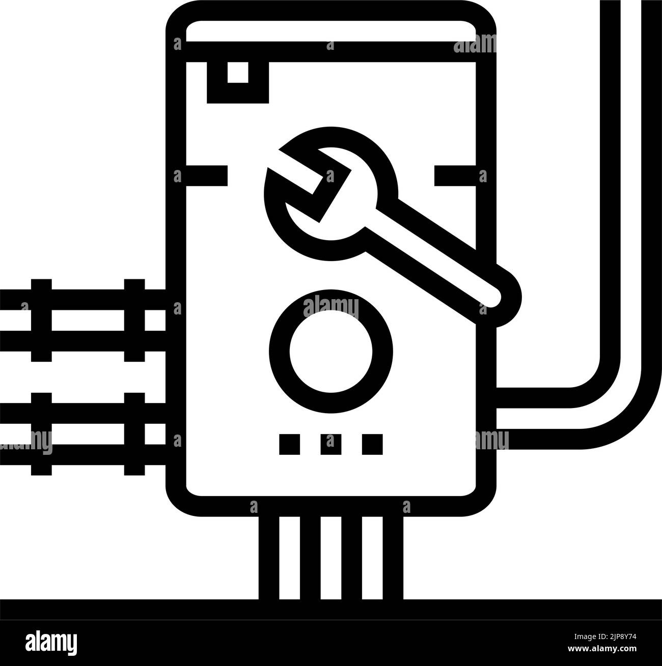 water heater boiler installing line icon vector illustration Stock ...