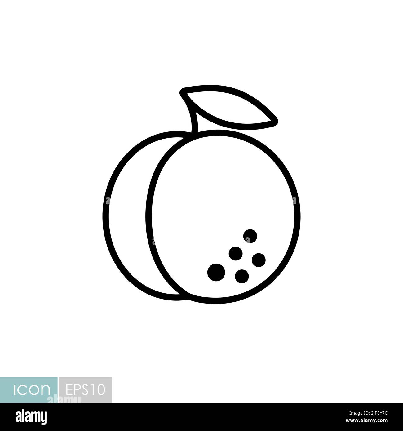 Peach vector icon. Graph symbol for food and drinks web site, apps ...