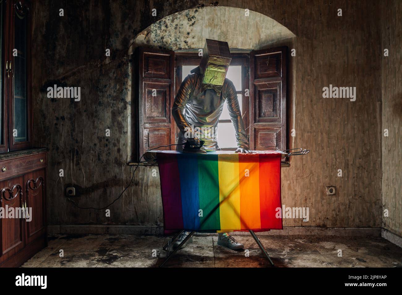 humor & bizarre, ironing, rainbow flag, astronaut, lgbtq, humor and ...