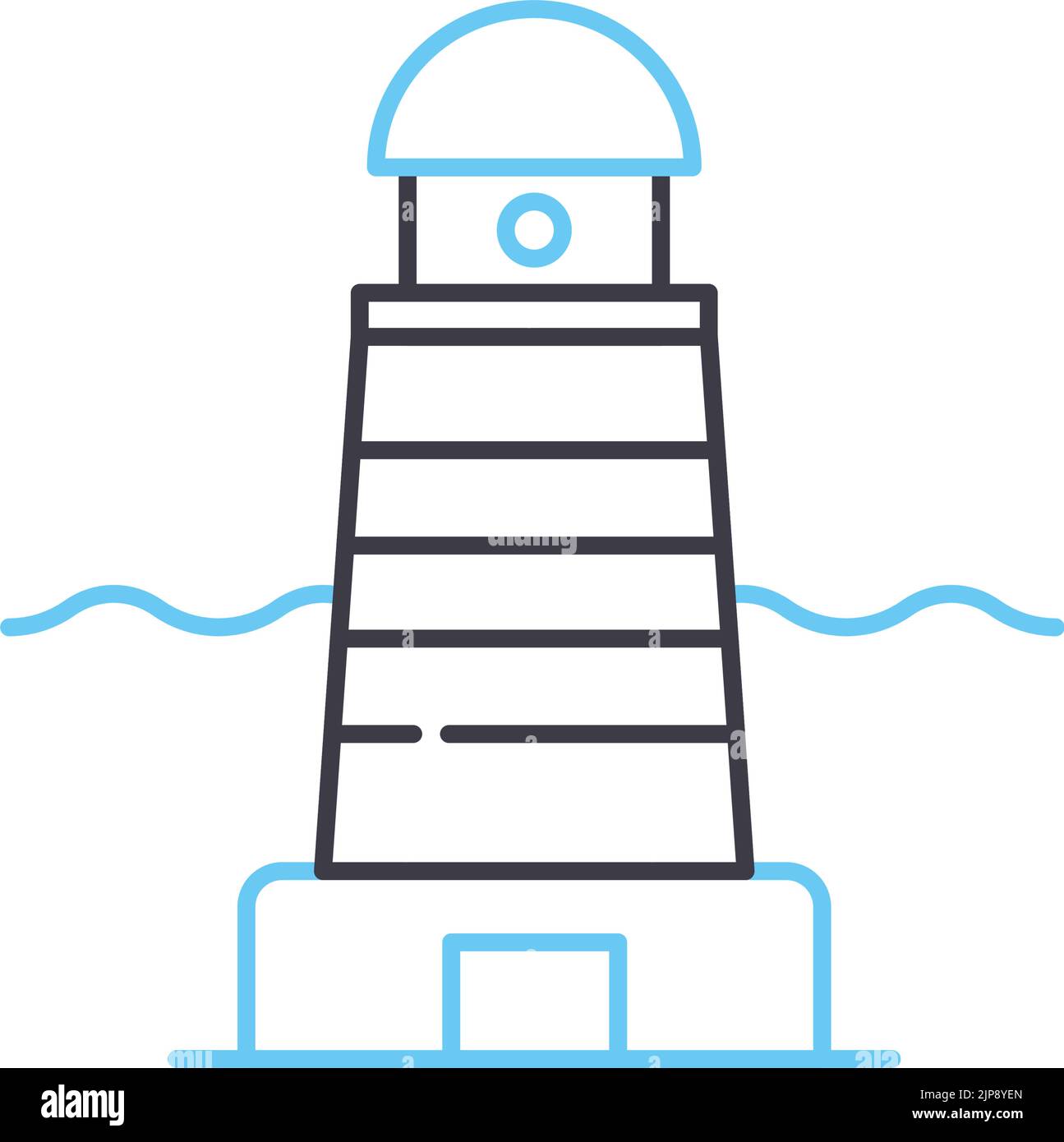 lighthouse line icon, outline symbol, vector illustration, concept sign ...