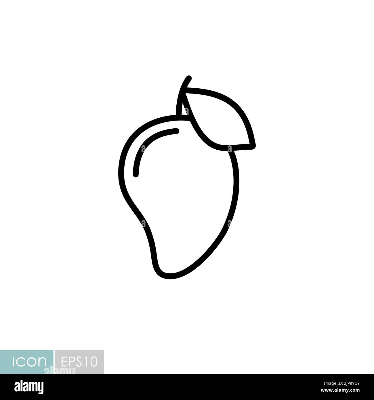 Mango tropical fruit vector icon. Graph symbol for food and drinks web ...