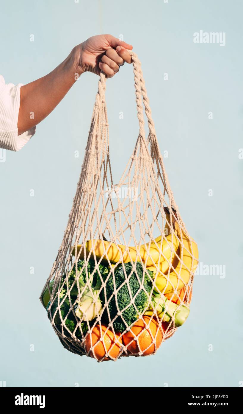 shopping, zero waste, string bag, plastikfrei Stock Photo - Alamy