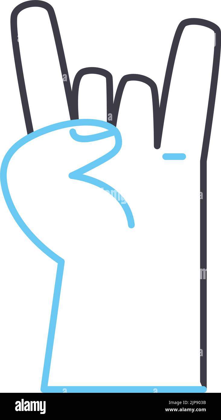 rock symbol line icon, outline symbol, vector illustration, concept ...