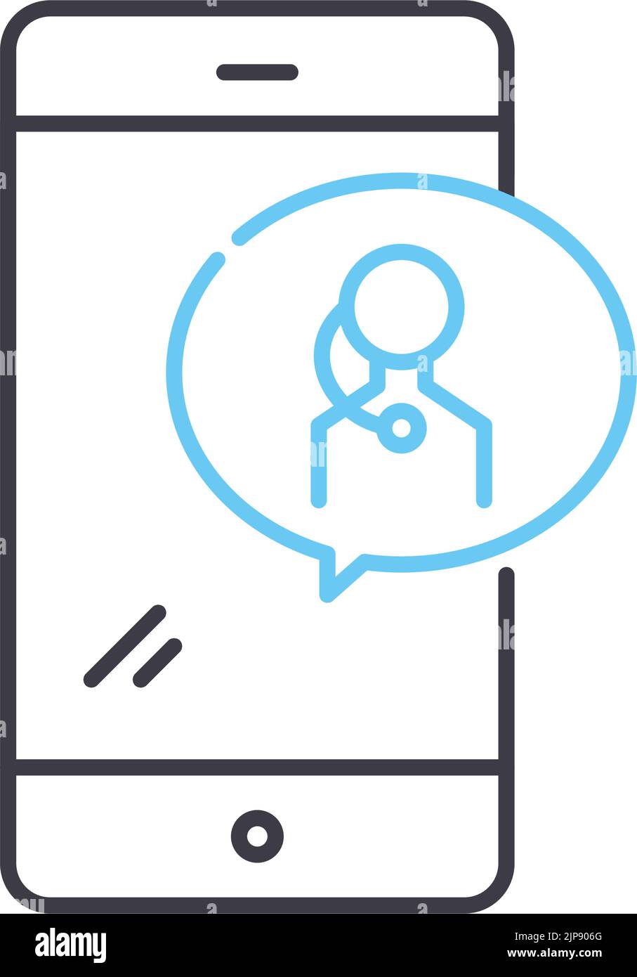 technical support line icon, outline symbol, vector illustration ...