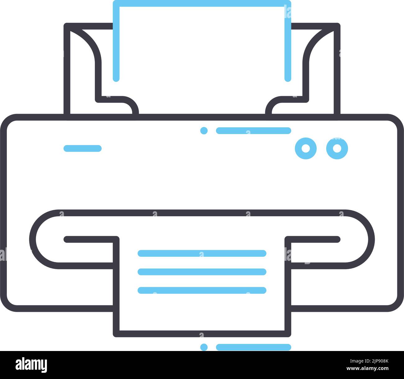 printer line icon, outline symbol, vector illustration, concept sign ...
