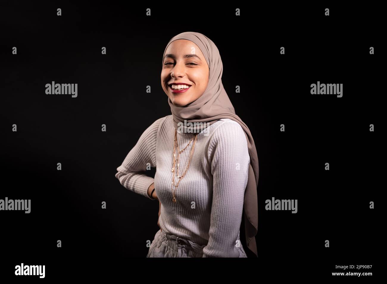 cheerful, portrait, muslim, hijab, cheerfuls, portraits, muslims, hijabs Stock Photo - Alamy