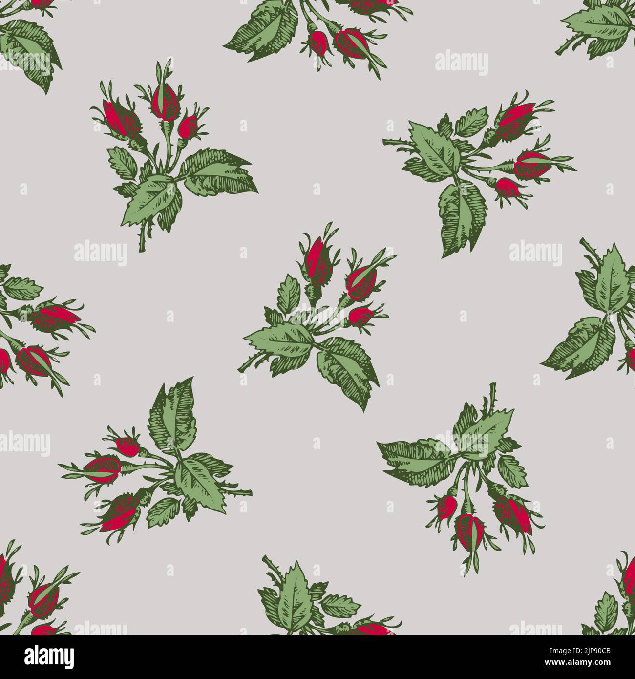 Bright blossom drawing botanical rose pattern, floral abstract ...