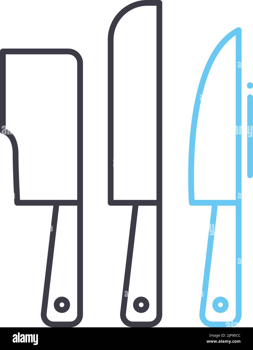 kitchen knife line icon, outline symbol, vector illustration, concept ...