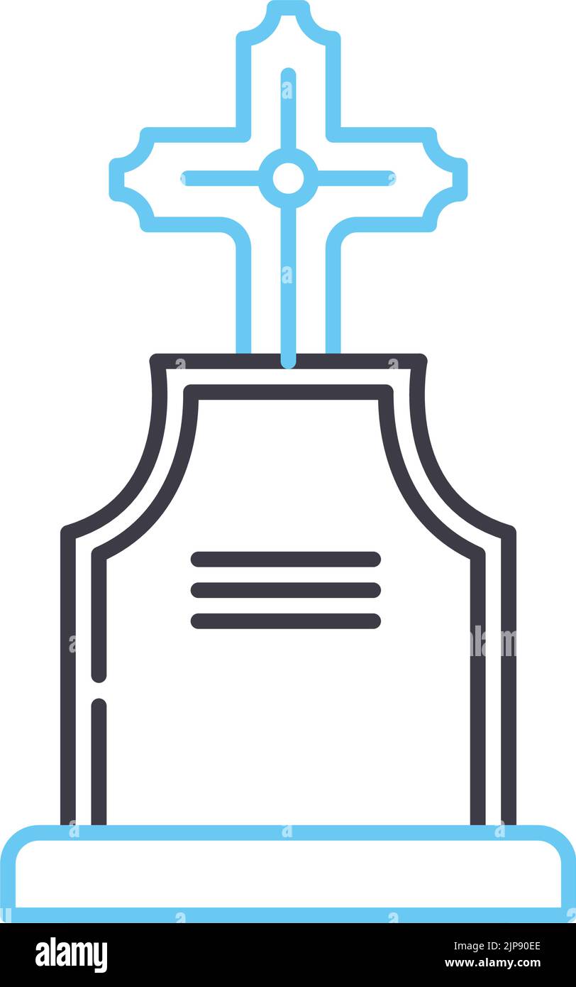 graveyard line icon, outline symbol, vector illustration, concept sign Stock Vector Image & Art ...