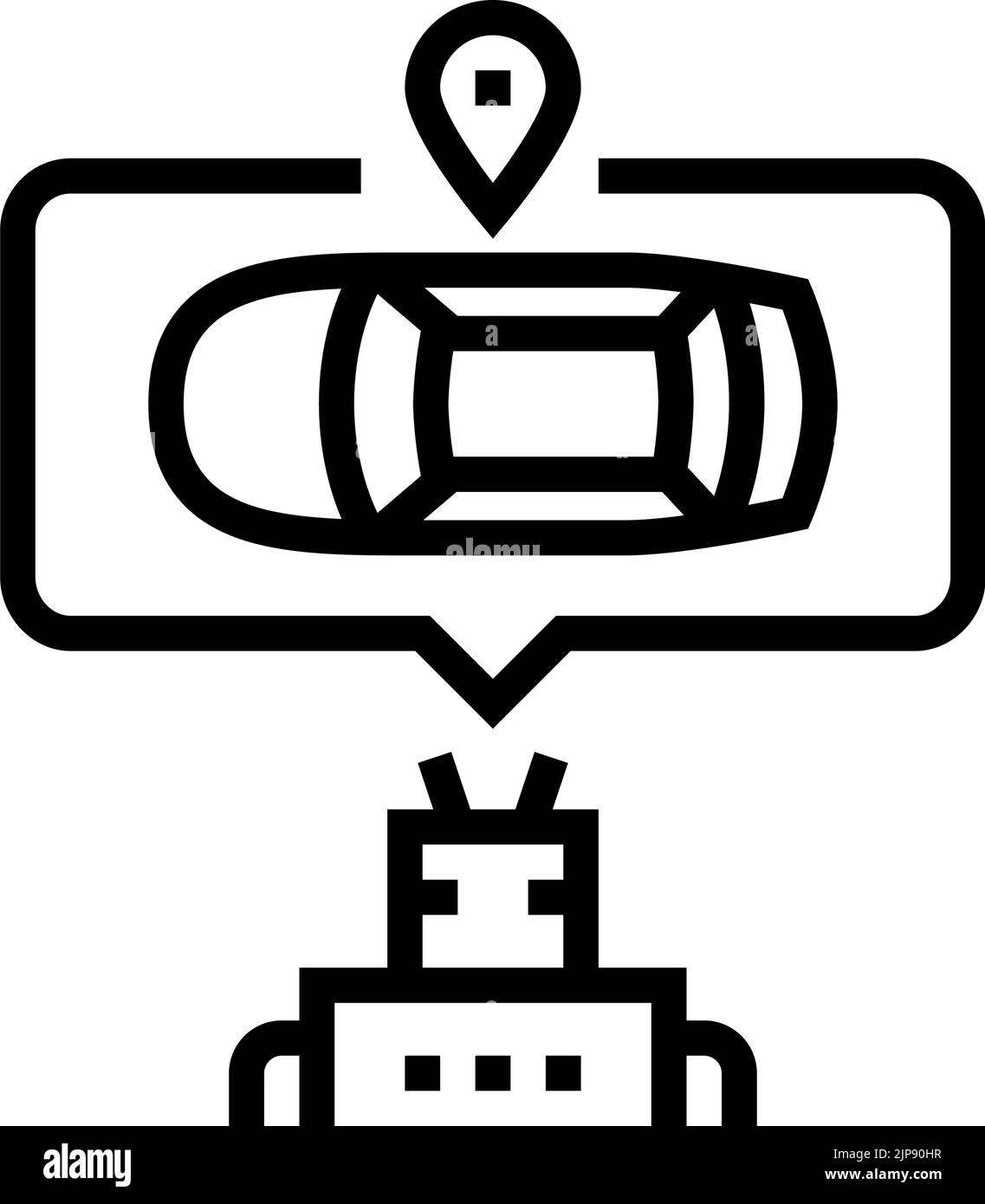robot navigation line icon vector illustration Stock Vector Image & Art ...