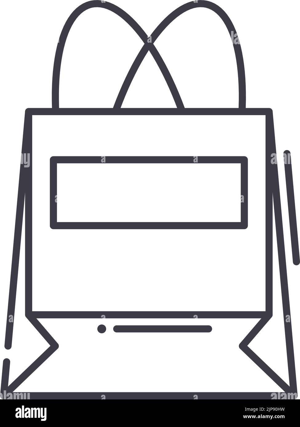 shopping paper bag line icon, outline symbol, vector illustration ...