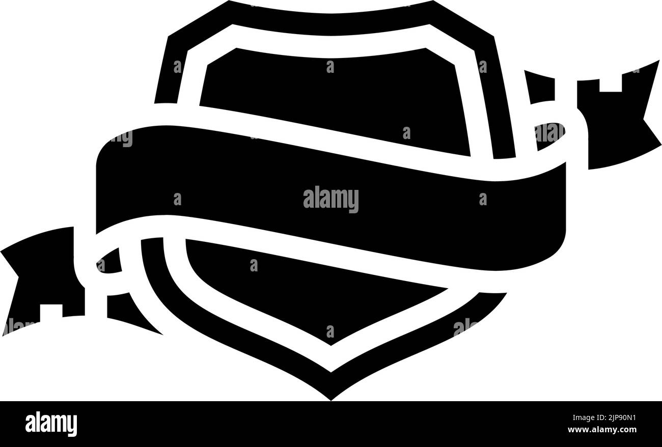 emblem ribbon banner design glyph icon vector illustration Stock Vector ...