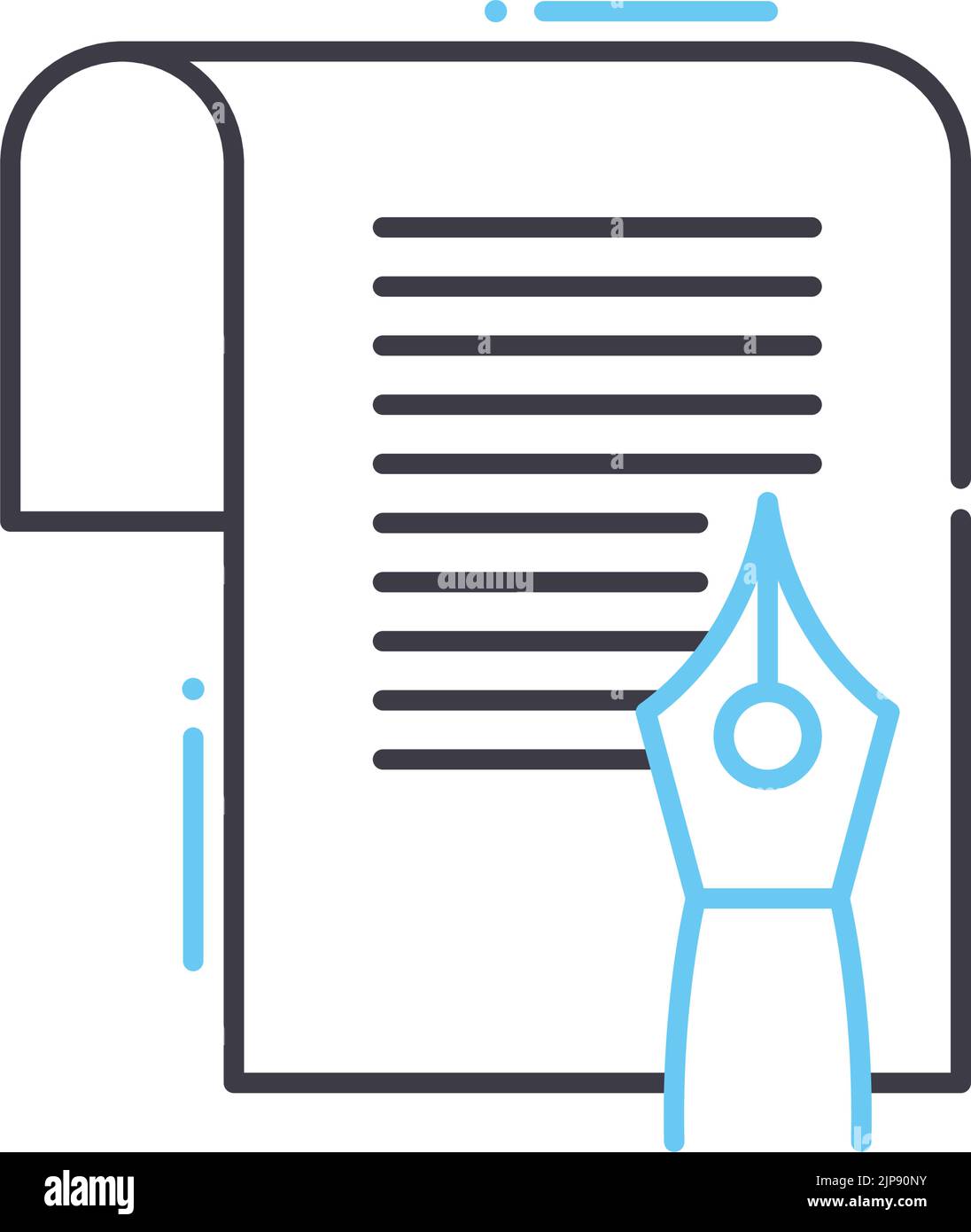 singing contact line icon, outline symbol, vector illustration, concept ...
