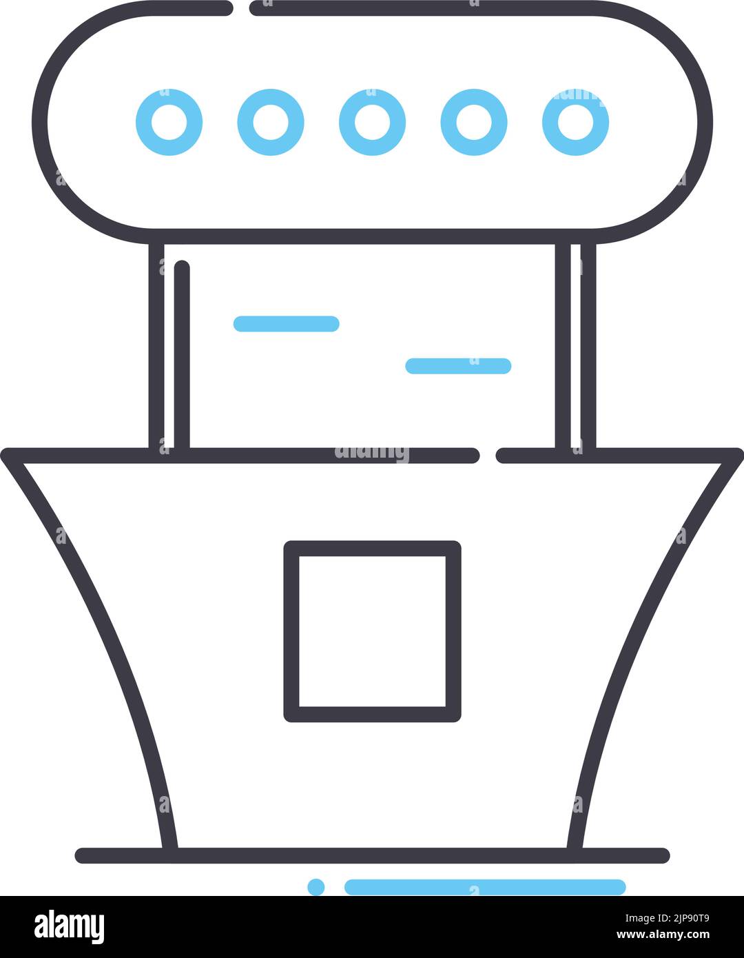 promotion stand line icon, outline symbol, vector illustration, concept ...