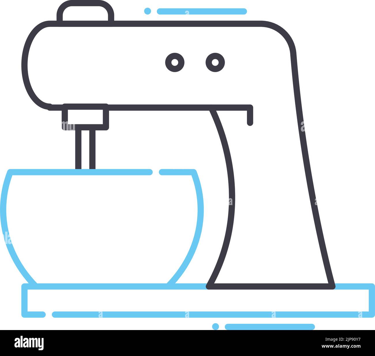 home mixer line icon, outline symbol, vector illustration, concept sign ...