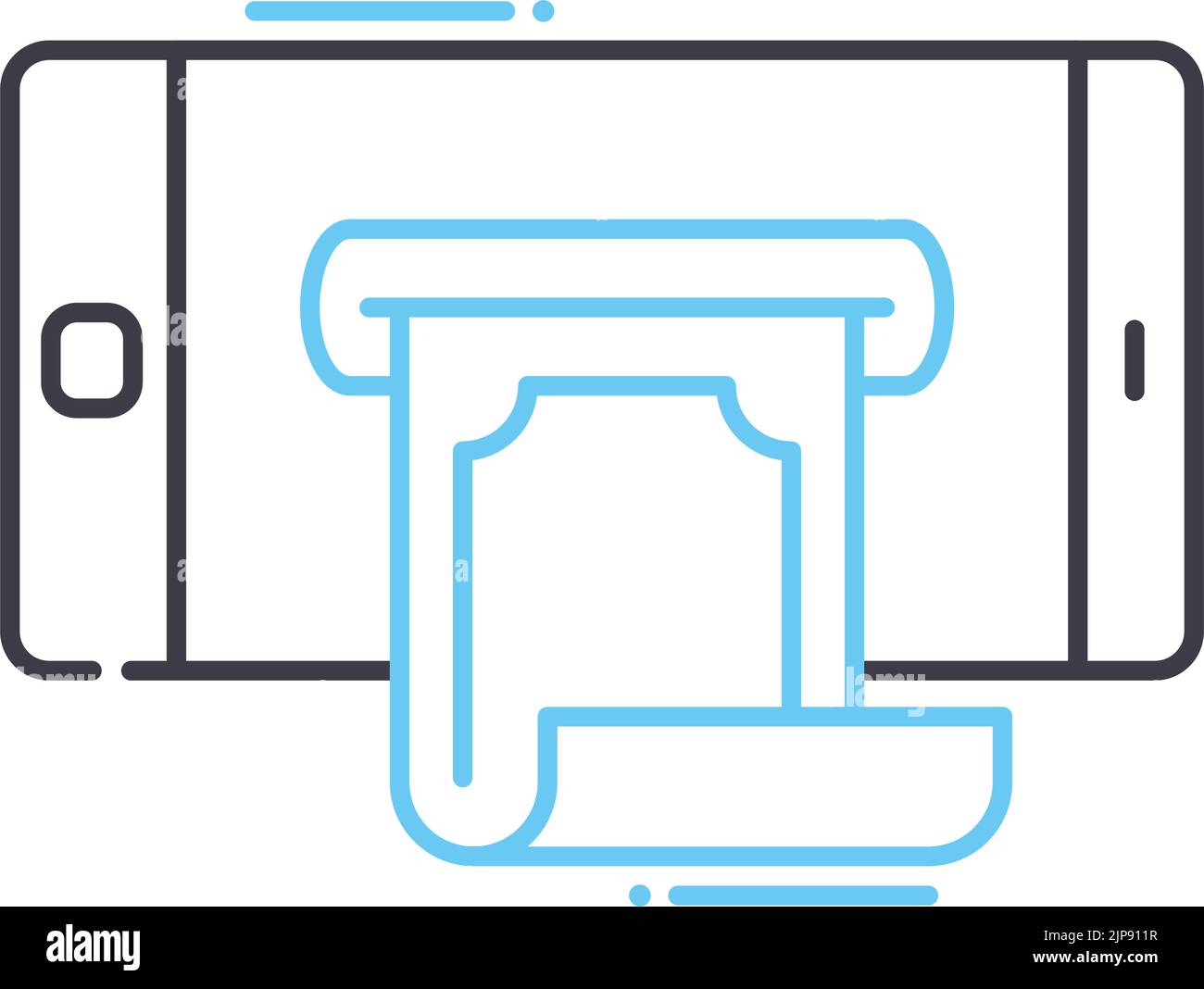 mobile payment line icon, outline symbol, vector illustration, concept ...